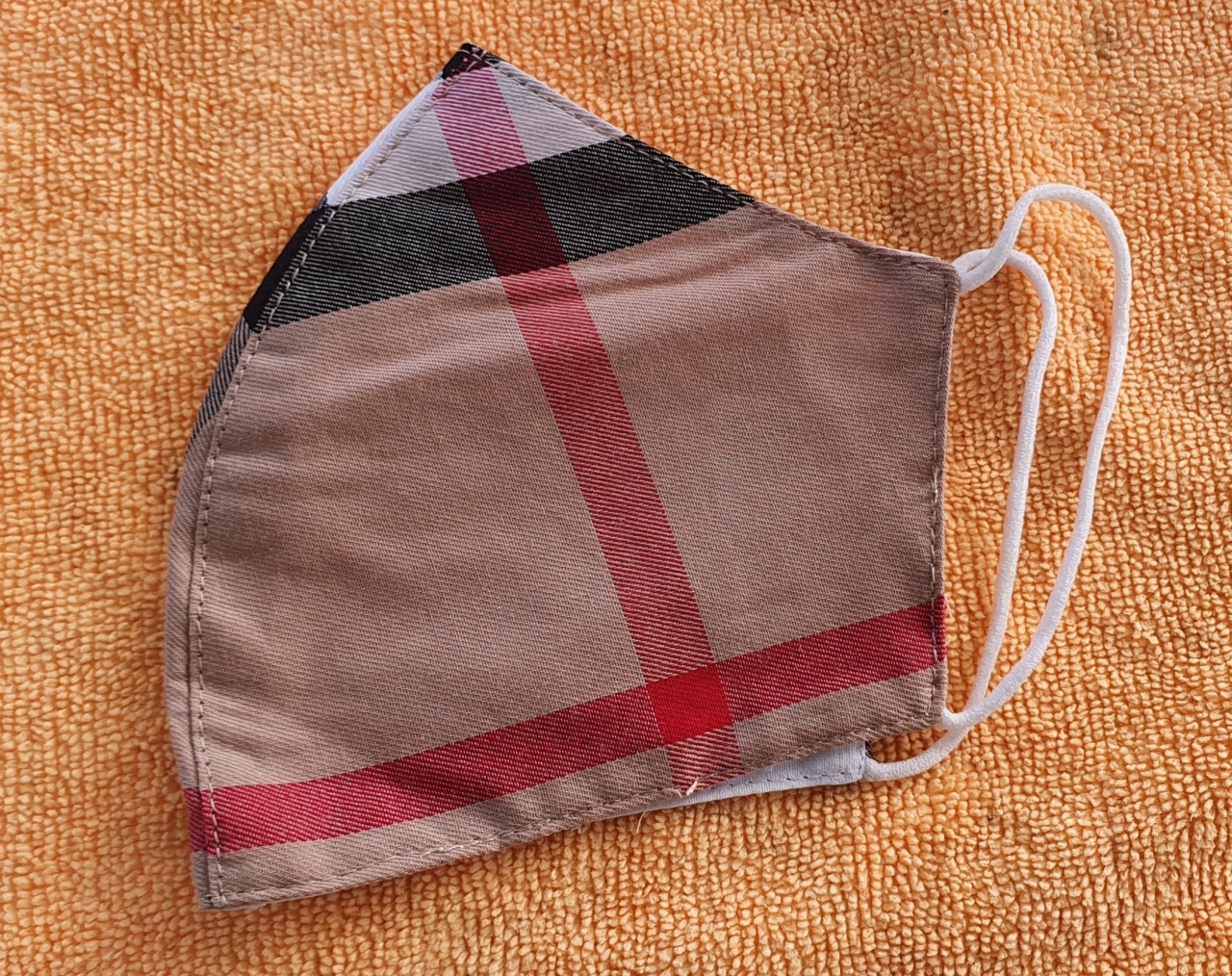 Burberry-inspired fabric mask